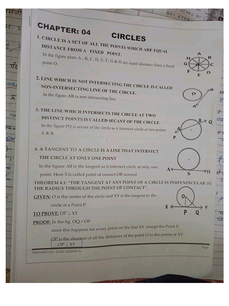 Maths Circles Notes | PDF