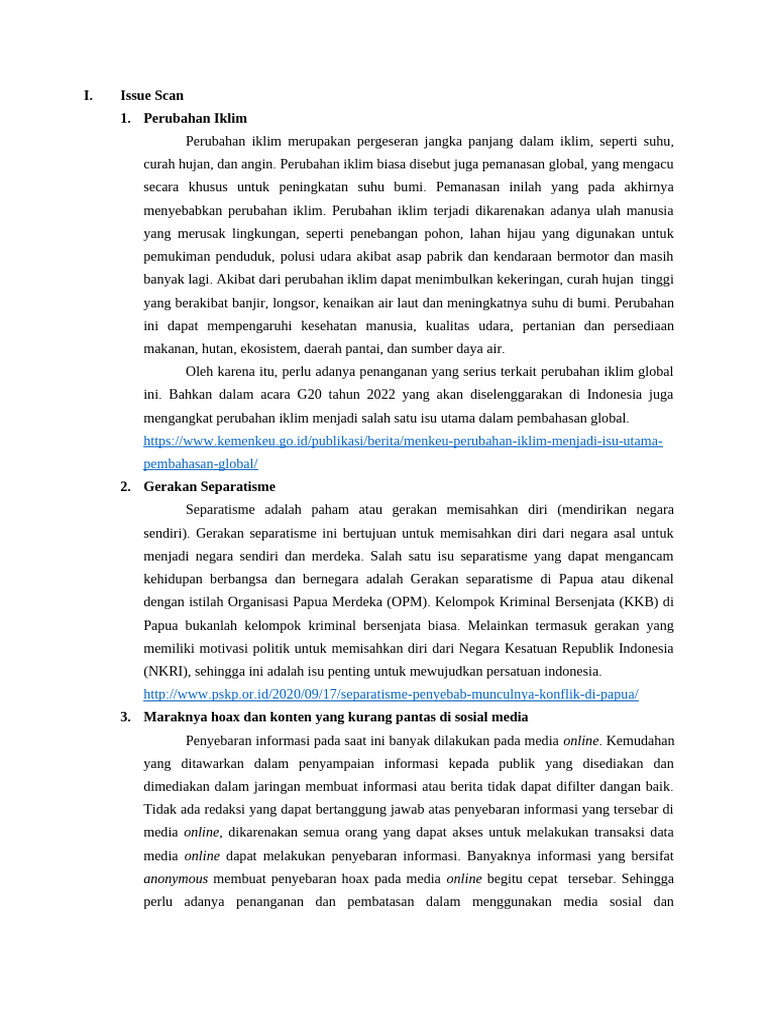 Issue Scan + Peneteapan Isu | PDF