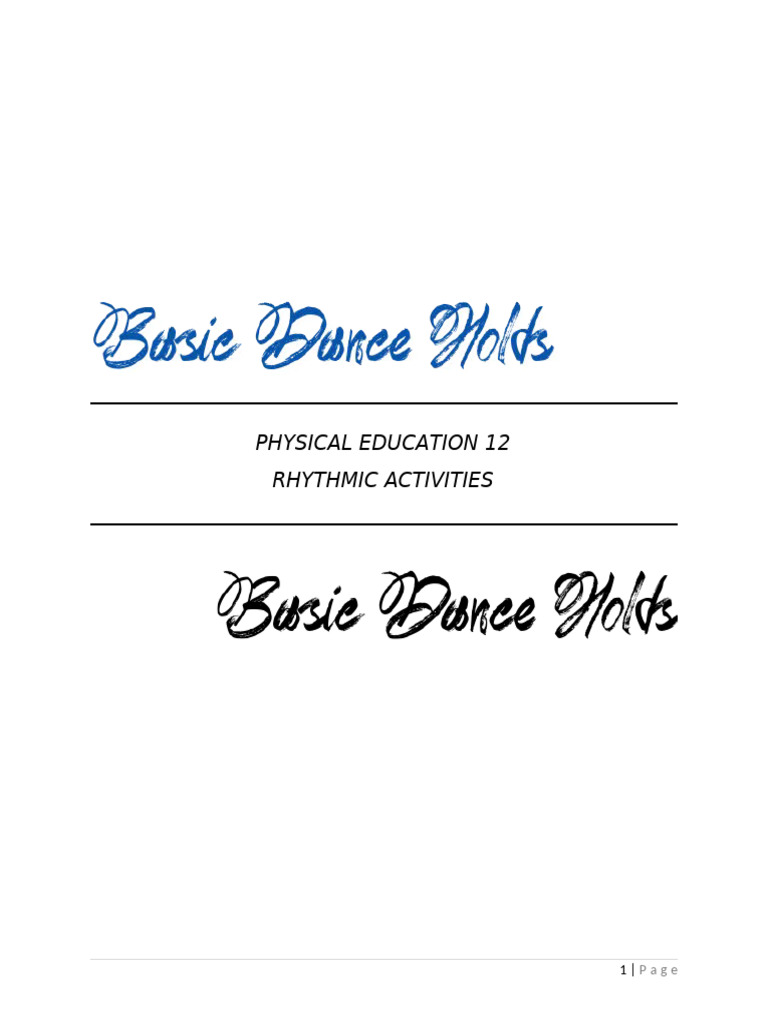 Basic Dance Holds | PDF