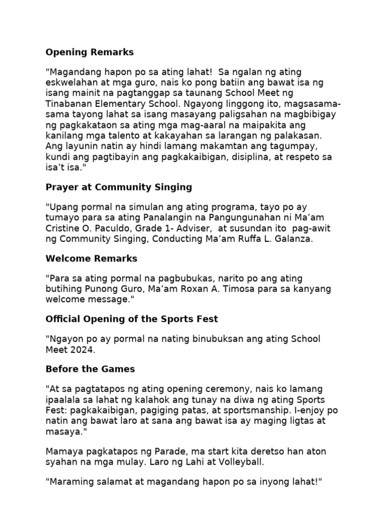 Opening Remarks | PDF