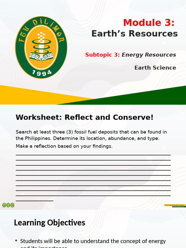 Module 3 ES Energy Resources | PDF | Solar Energy | Energy Development