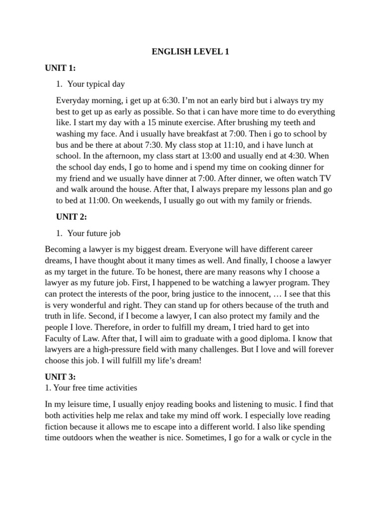 ENGLISH_LEVEL1 | PDF | Vietnamese Cuisine | Foods