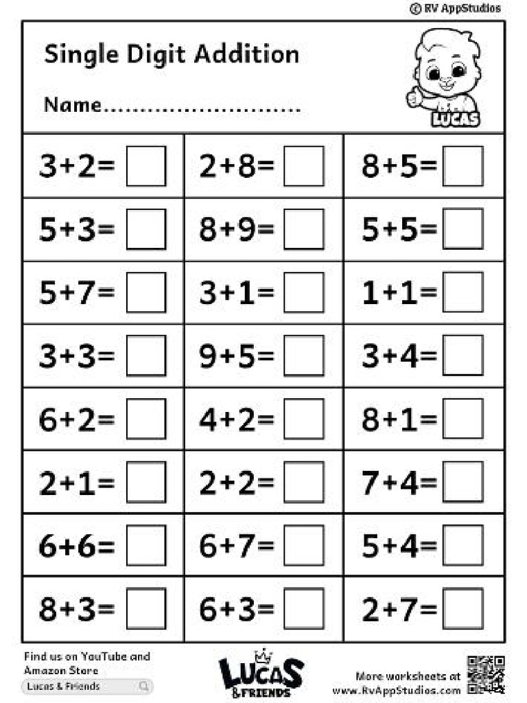 Math Kids - Add, Subtract, Count, and Learn Worksheet | PDF