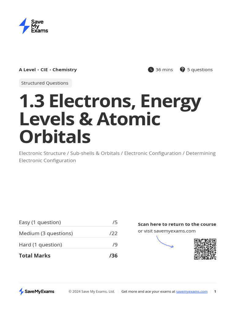 1 3 Electrons Energy Levels and Atomic Orbitals Ia00LBMvwM1iFY9A | PDF | Electron Configuration ...