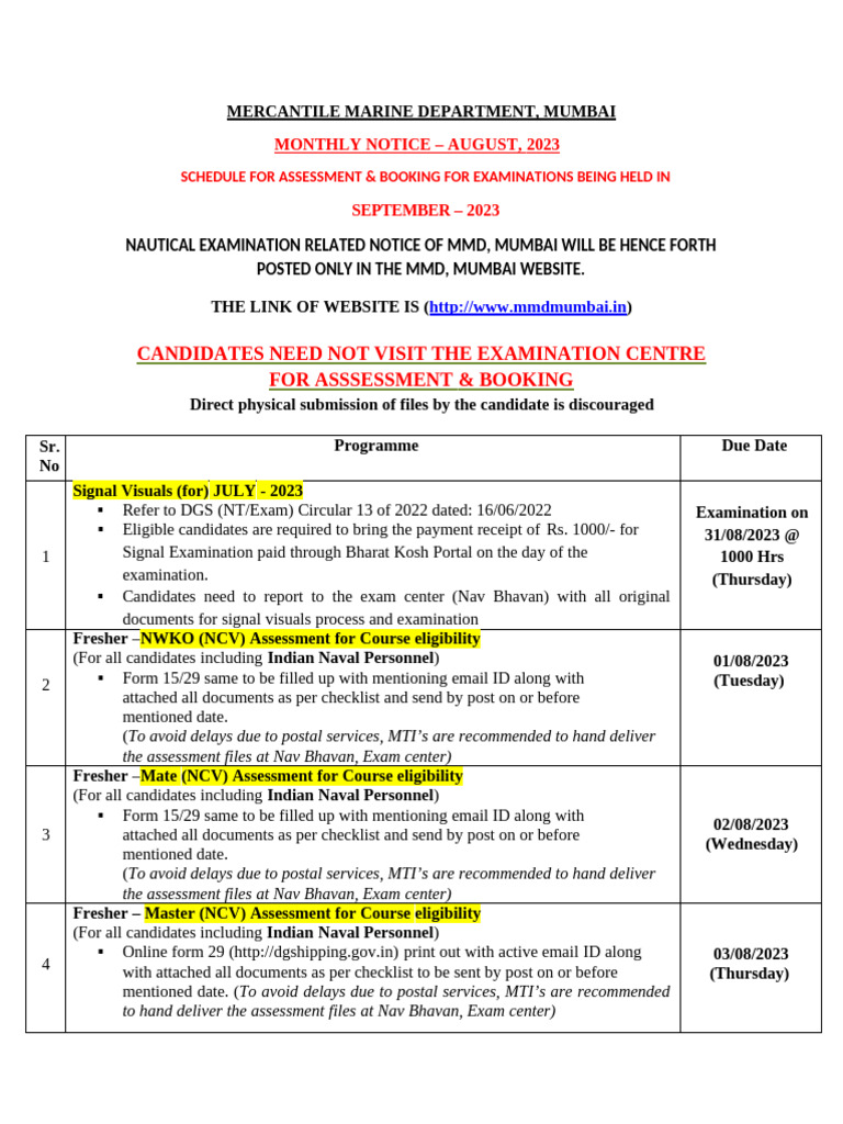 Monthly Notice, August - 2023 | PDF