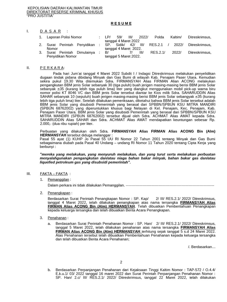 Resume TSK Firmansyah | PDF