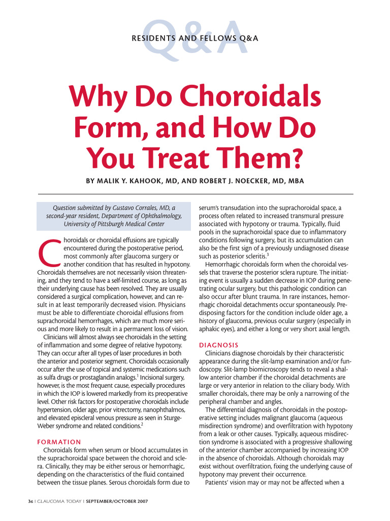 Why Do Choroidals Form & How Do You Treat Them | PDF | Glaucoma | Human Eye