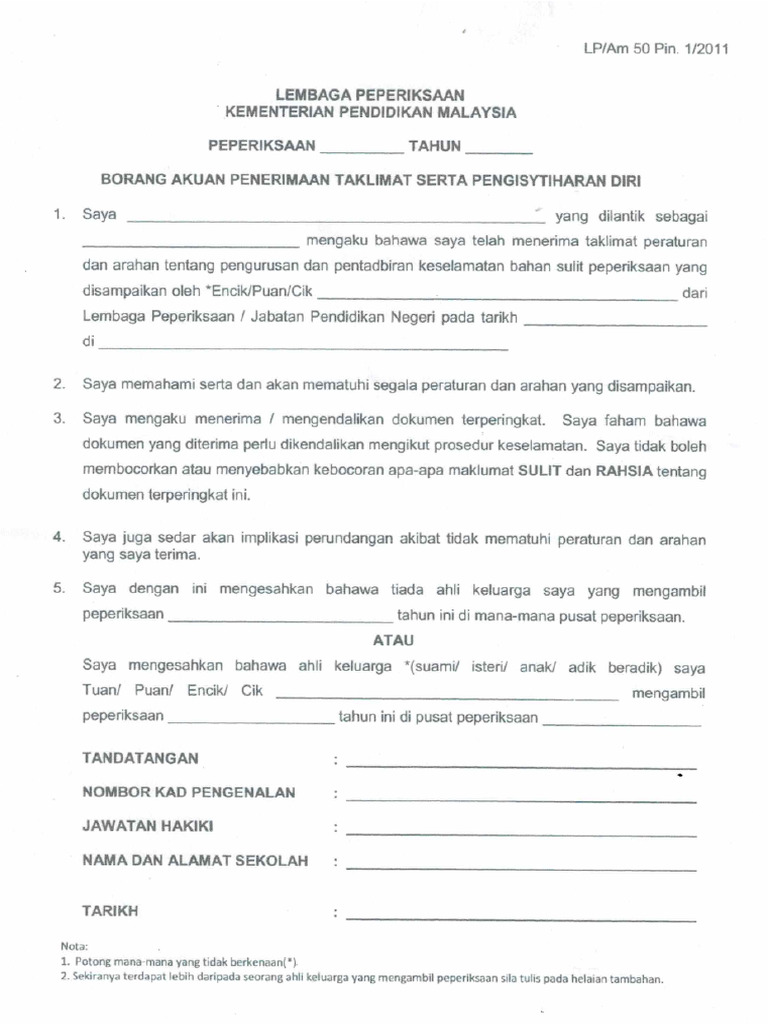 Akta Rahsia Rasmi Peperiksaan | PDF