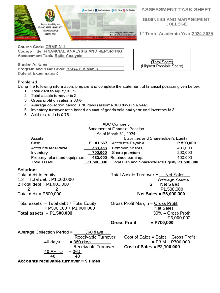 Assessment-Task-1-Finals | PDF | Balance Sheet | Equity (Finance)