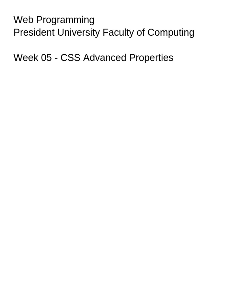 05.CSS Advanced Properties | PDF | Cartesian Coordinate System | Image ...