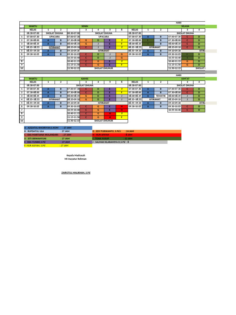Jadwal Pelajaran Ganjil 2024 2025 | PDF