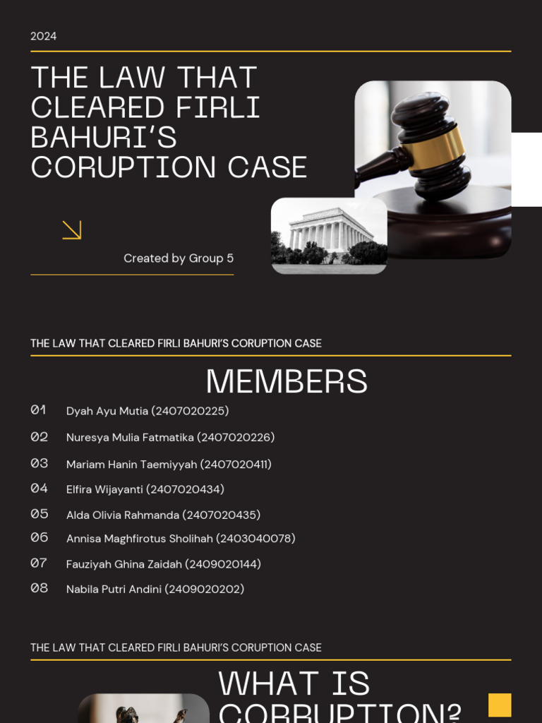 Hitam Clean Minimal Presentasi Hukum Di Indonesia | PDF | Corruption | Integrity