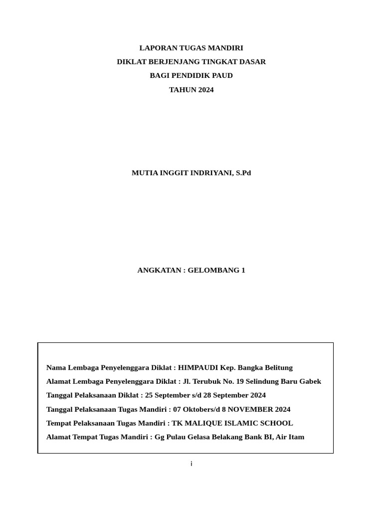 Diklat Bab 1 Mutia | PDF