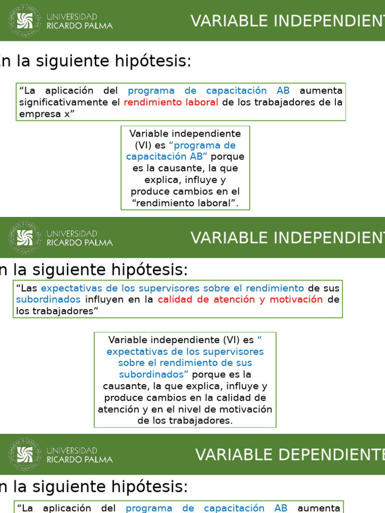 Variable Independiente y Dependiente | PDF