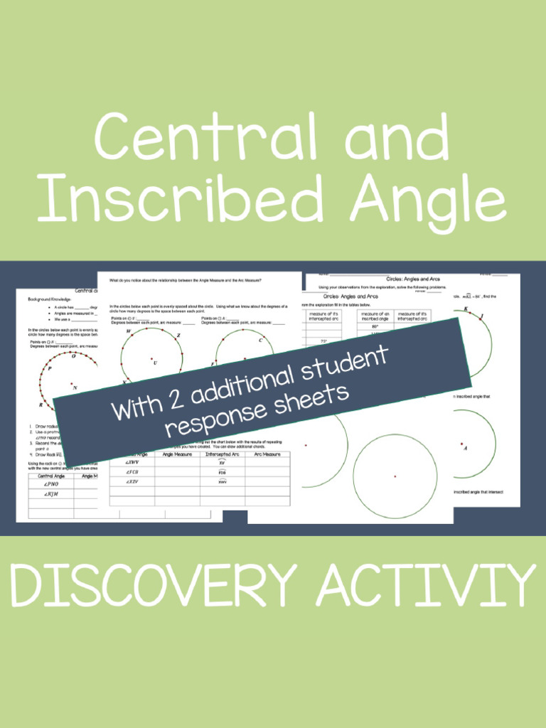 Central and Inscribed Angles Activity | PDF | Angle | Circle