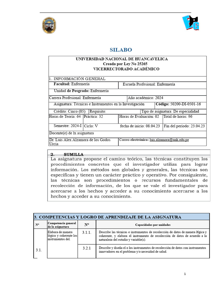 SILABO (MODELO) (2) (1).docx (1) | PDF | Evaluación | Rúbrica (Académica)
