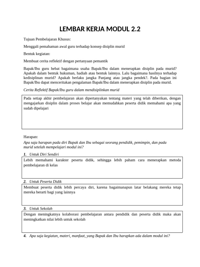 Lembar Kerja Modul 2.2.. | PDF