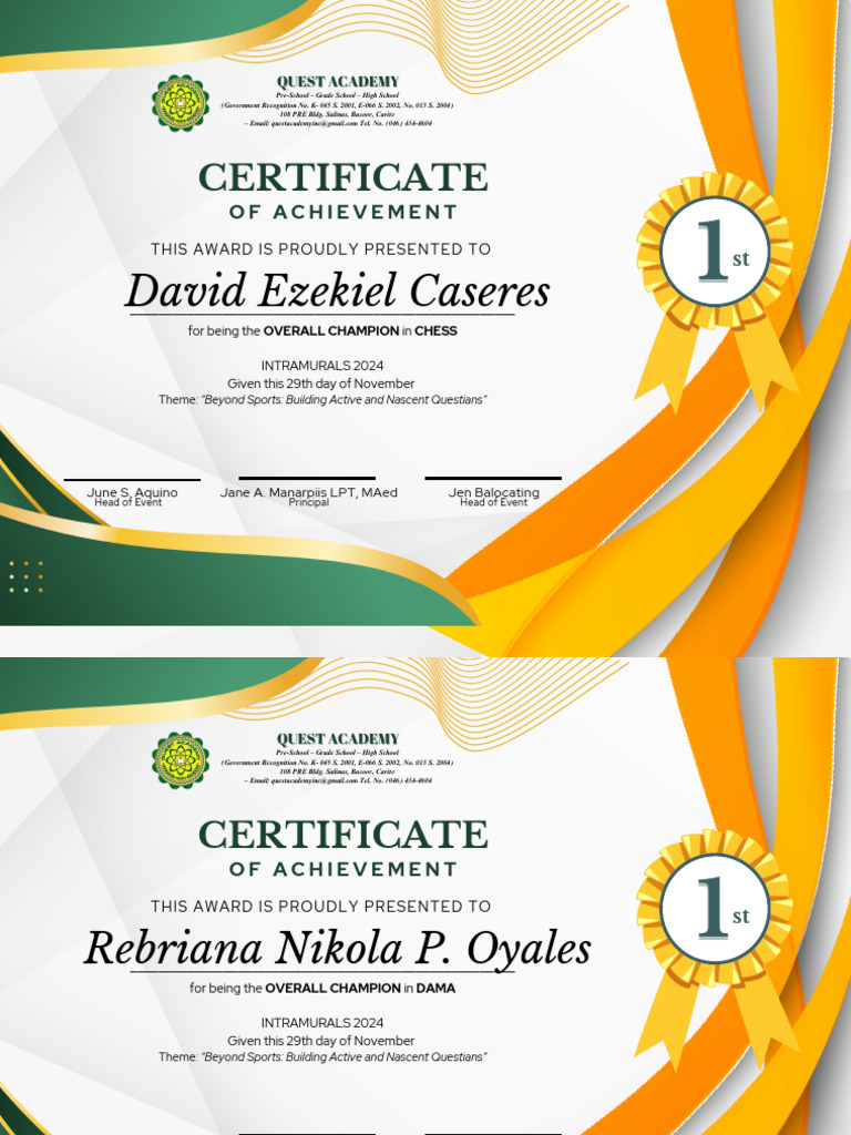 Chess Certificate of Achievement (Newww) (11 X 8.5 In) (11 X 8.5 In) | PDF