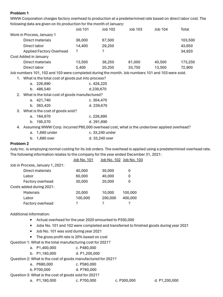 Cost Analysis for Job Orders | PDF | Business | Pricing