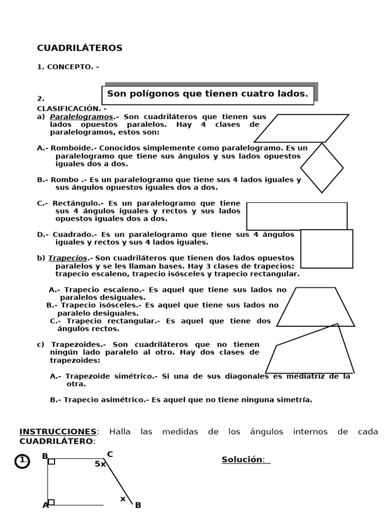 Cuadrilateros | PDF | Rectángulo | Formas geométricas