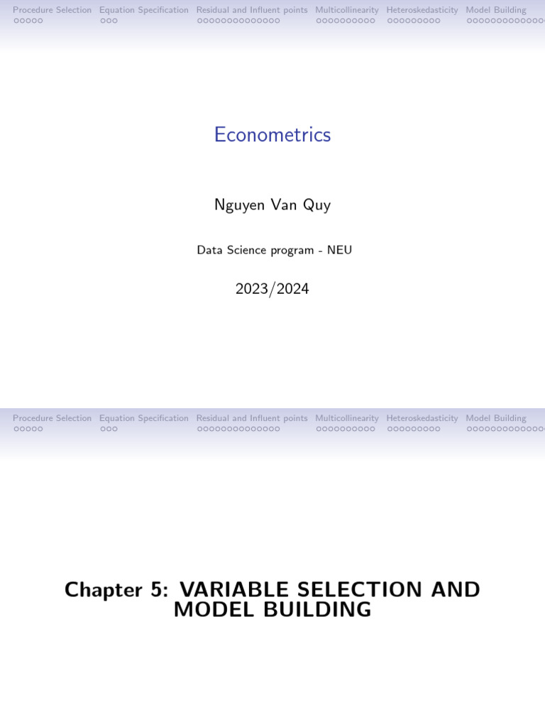 Chapter 5 Variables Selection | PDF | Ordinary Least Squares | Errors And Residuals