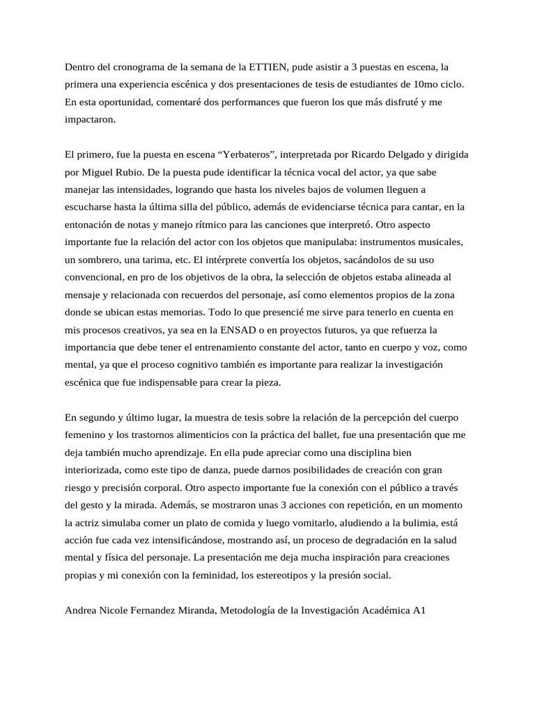 Impacto de Performances en ETTIEN | PDF