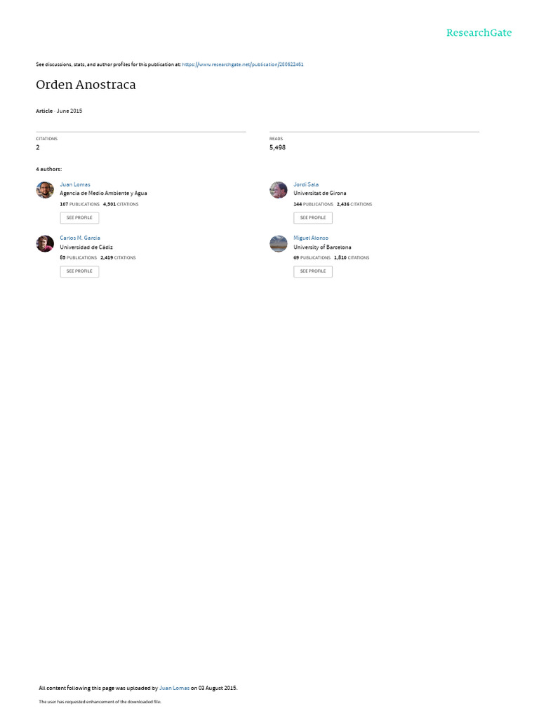 Manual del Orden Anostraca | PDF | Habitat | Especies introducidas
