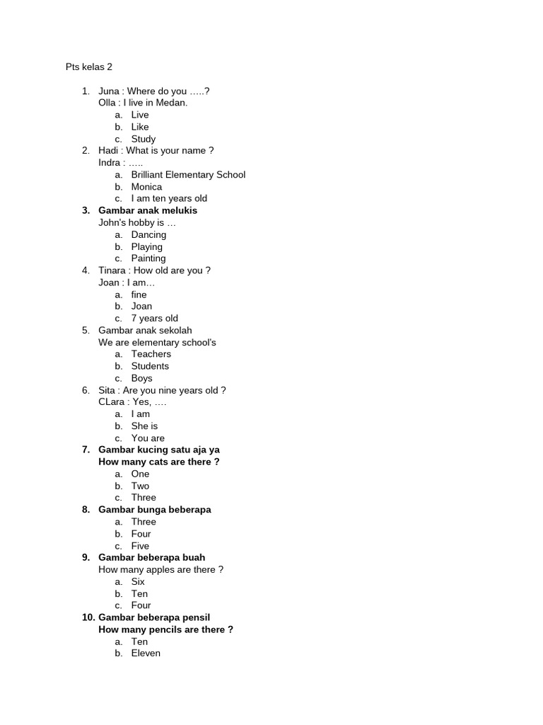 Grade 2 Quiz Questions | PDF