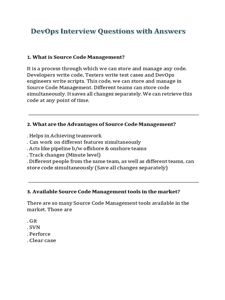DevOps Interview Questions With Answers | PDF | Operating System | Backup DevOps Interview Questions With Answers | PDF | Operating System | Backup