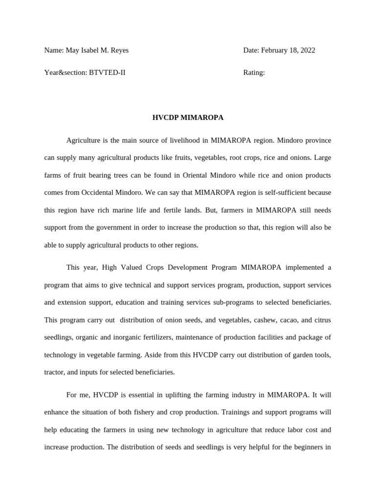 HVCDP | PDF | Agriculture | Fertilizer