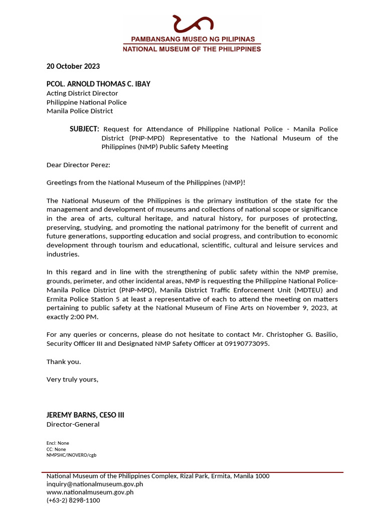 2023 - Letter - of - Invitation PNP-MPD | PDF