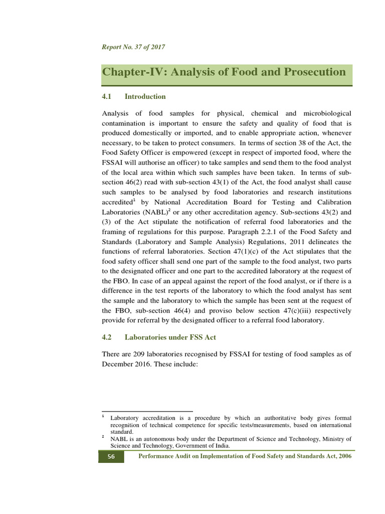 Analysis of Food and Prosecution | PDF