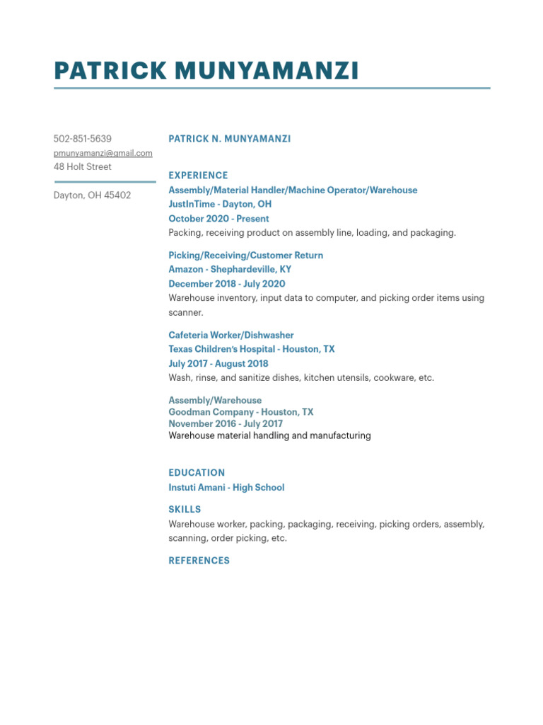 MunyamanziP - Resume1 PDF | PDF