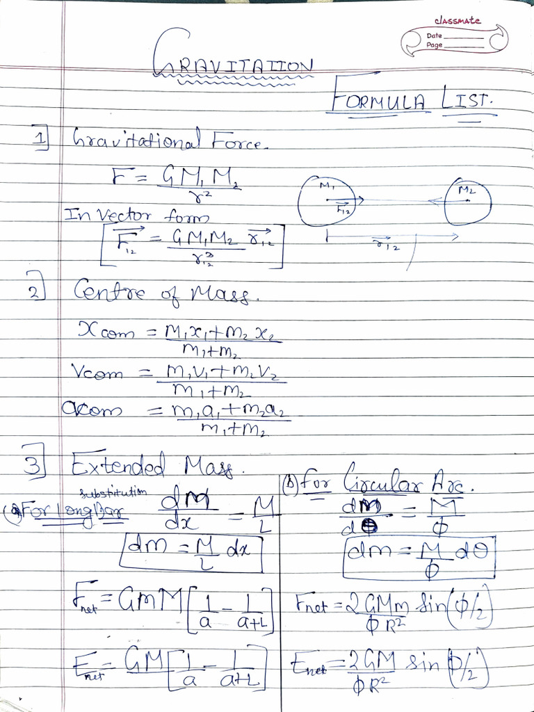 Gravitation LMR D Sir Notes | PDF