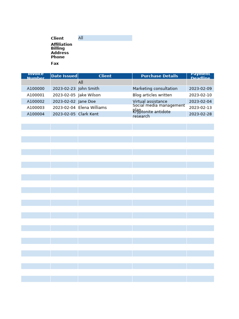 Invoice Tracking Template | PDF