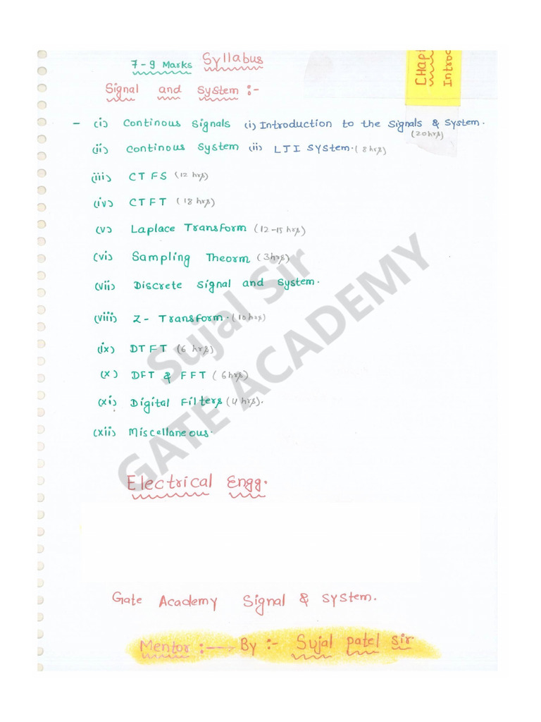 Signal System (Hand Notes) Sujal Sir-3 | PDF