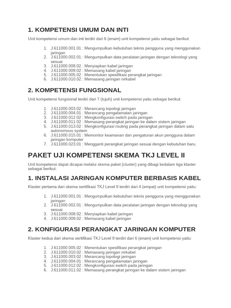 Rangkuman Unit Kompetensi | PDF