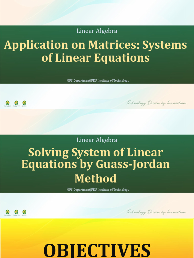 MTPDF5 Systems of Linear Equations | PDF | System Of Linear Equations | Matrix (Mathematics)
