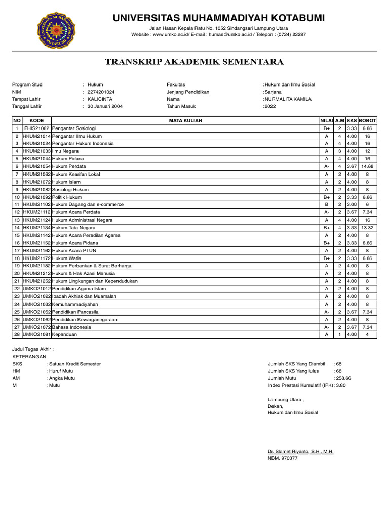 Dokumen Siakad | PDF