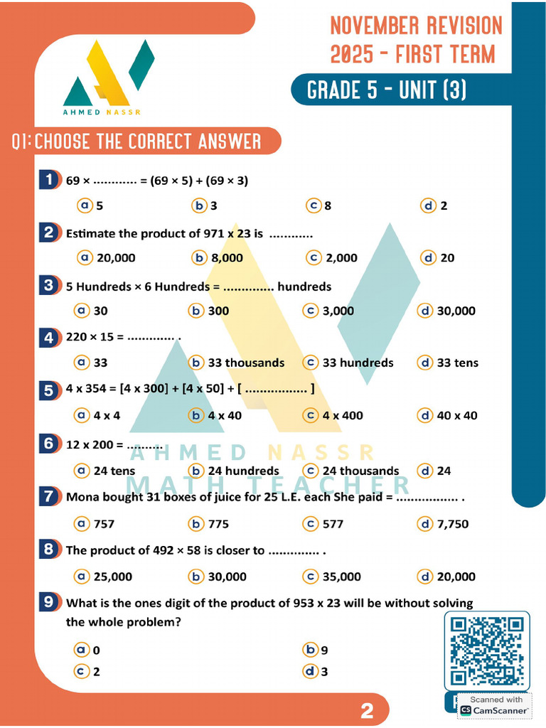G5 Nov Rev With Answers | PDF