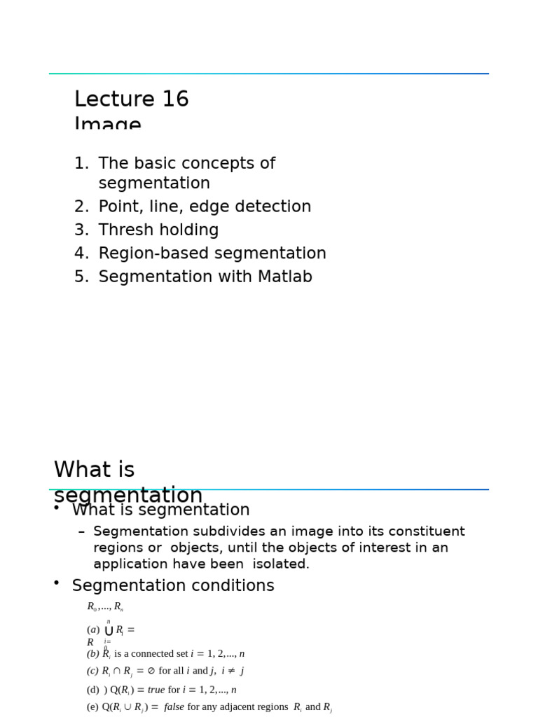 Image Segmentation Basics | PDF | Image Segmentation | Computer Vision