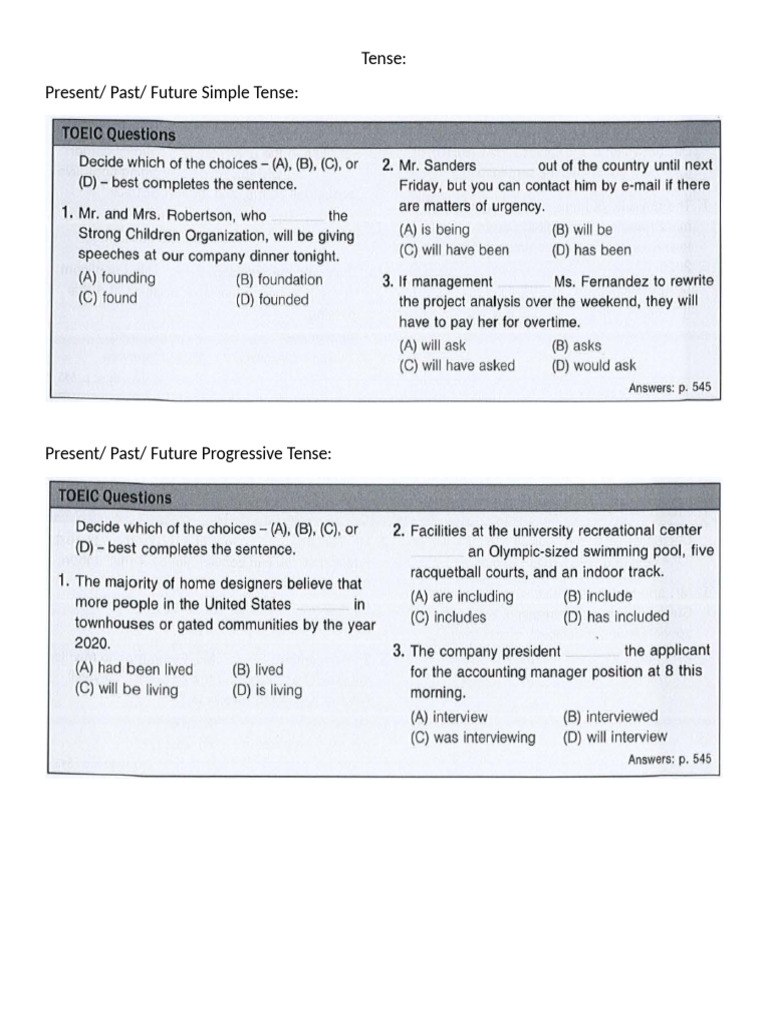 Tense | PDF