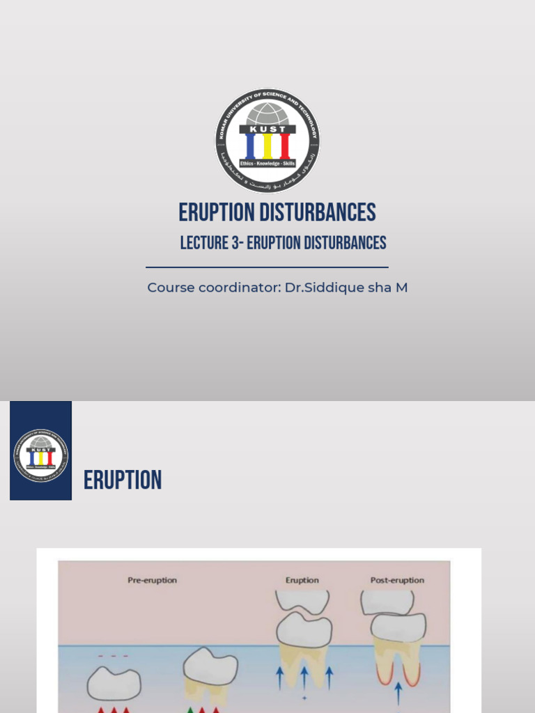 Eruption Disturbances | PDF | Human Tooth | Medical Specialties