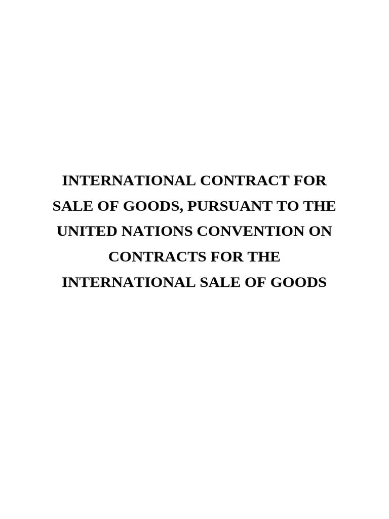 Sample International Contract For Sale of Goods en | PDF | Arbitration ...