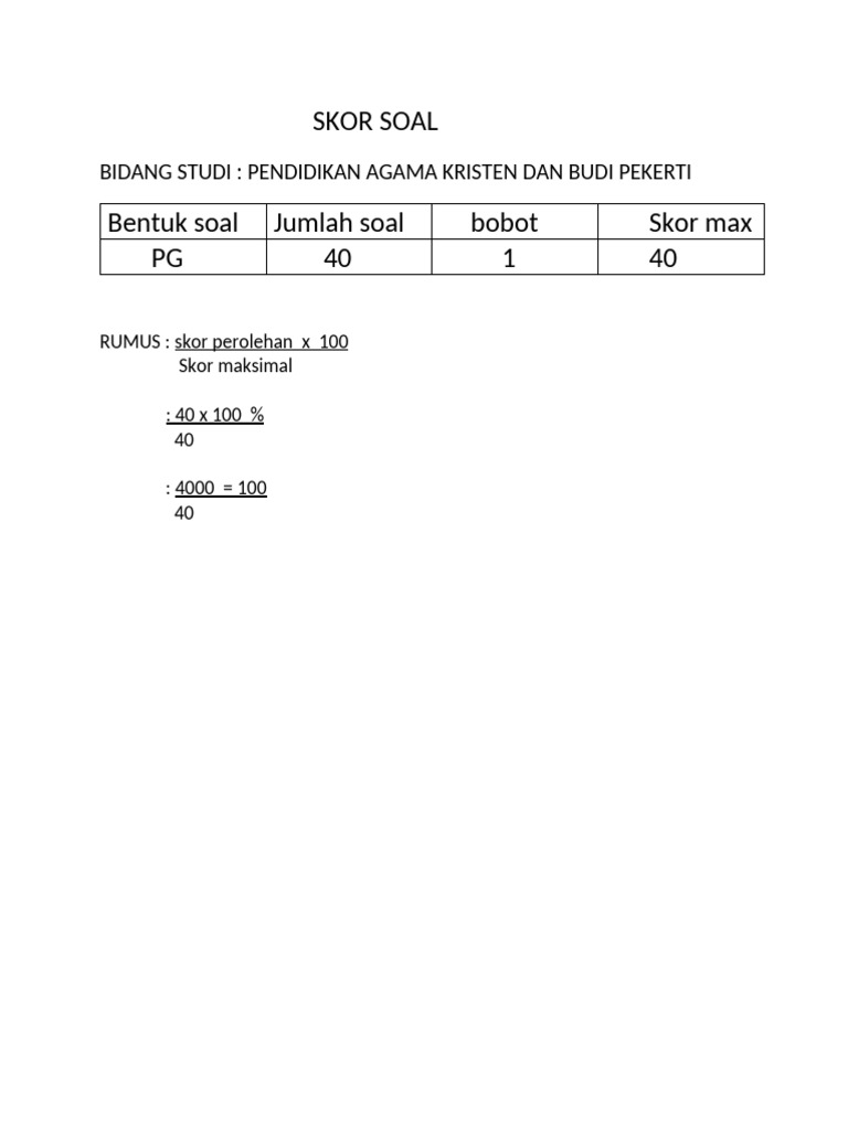 SKOR SOAL 2023 | PDF
