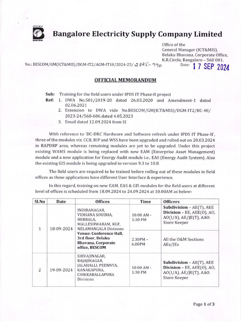 OM-Training For The Field Users Under IPDS IT Phase-Ll Project | PDF | Asset Management ...