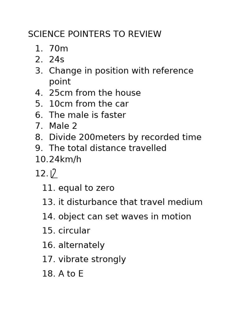 Science Pointers To Review | PDF