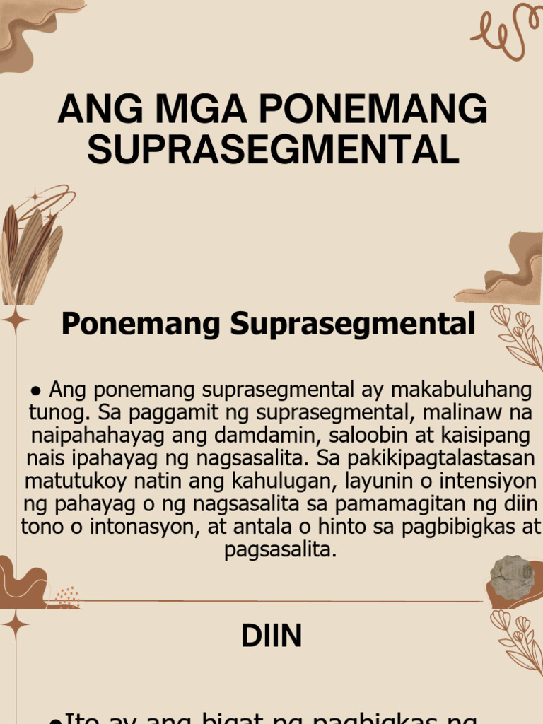 Ang Mga Ponemang Suprasegmental | PDF