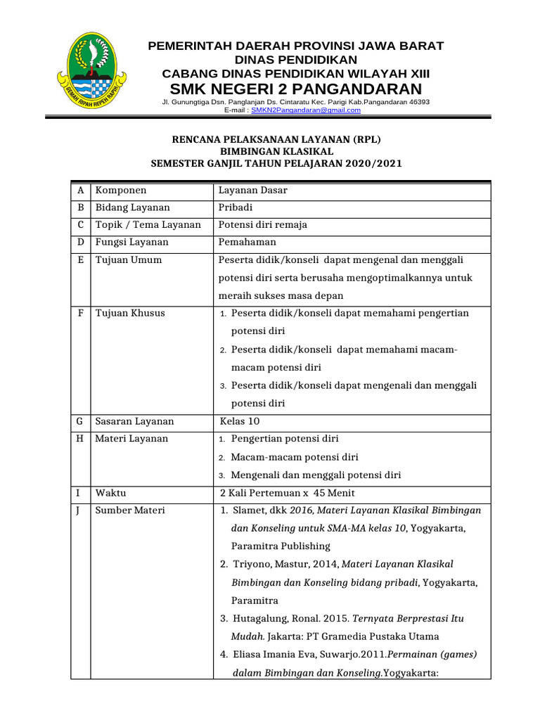 5. RPL POTENSI DIRI REMAJA (ganjil) | PDF
