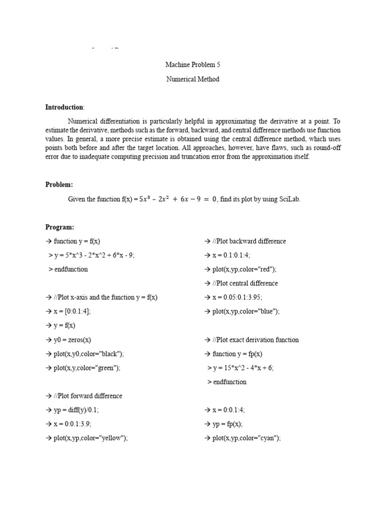 Machine Prob#5 | PDF | Numerical Analysis | Finite Difference